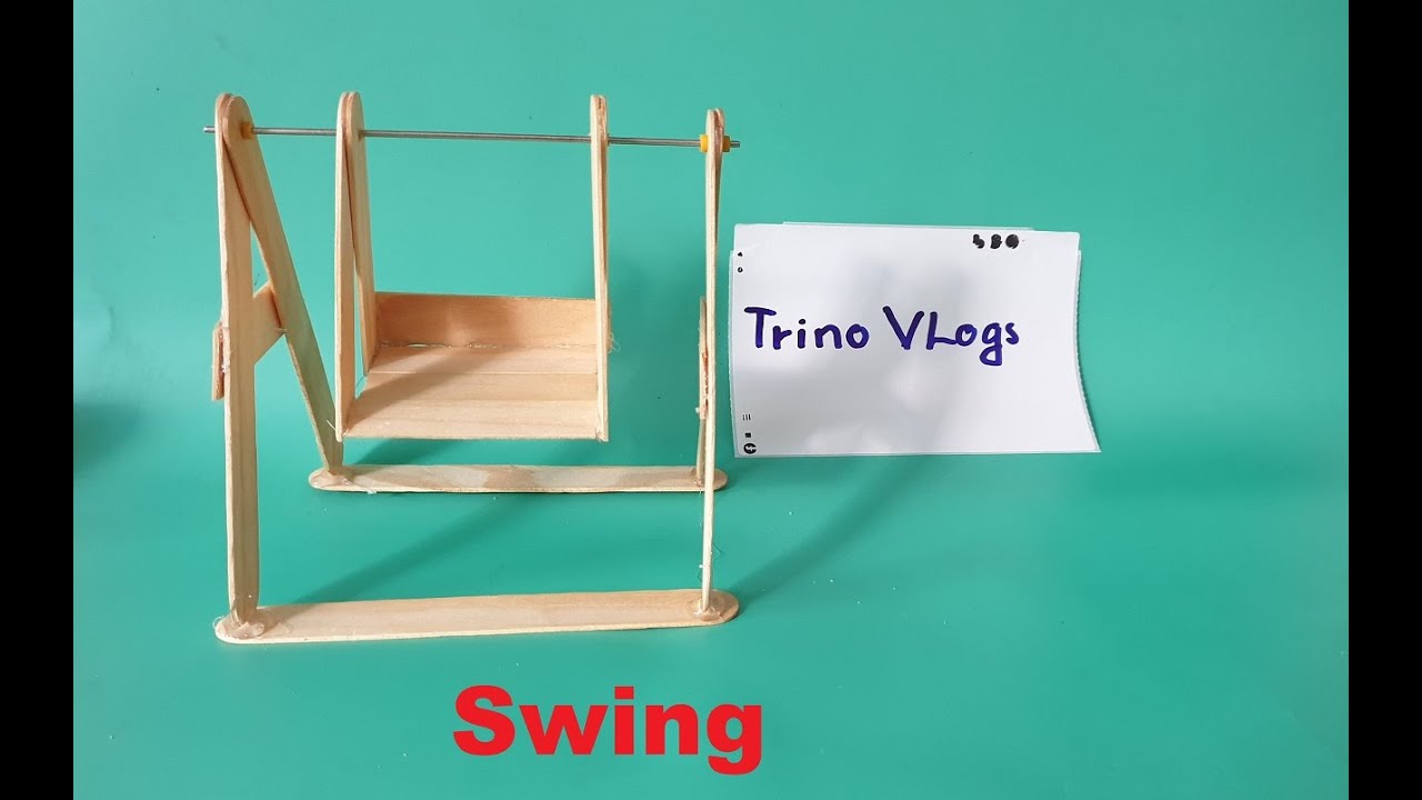 How to make a toy swing with simple ice cream sticks | Trino Vlogs ...