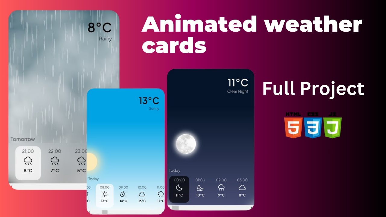Create An Animated Weather Card With Html Css And Javascript 3674