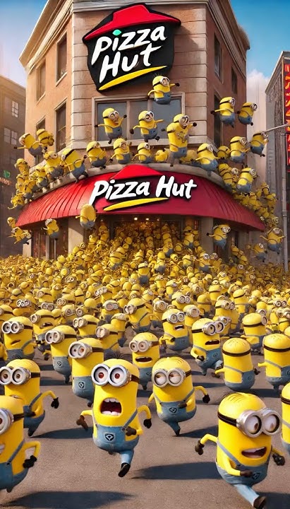 100 Minion pongebobs in Pizza Hut🍕#short #shortvideo #minions - YouTube