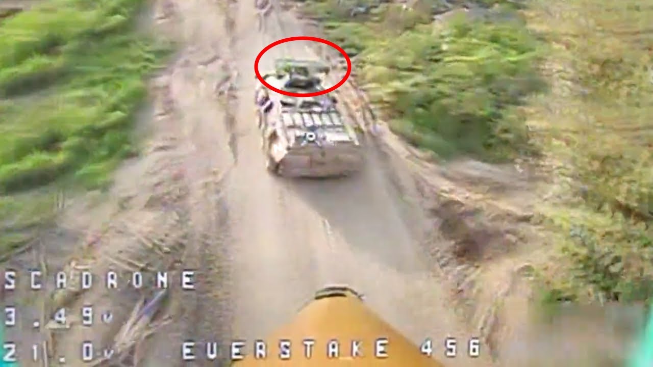 BTR-82A With Cope Cage Gets Targeted By Ukrainian FPV Drone - YouTube