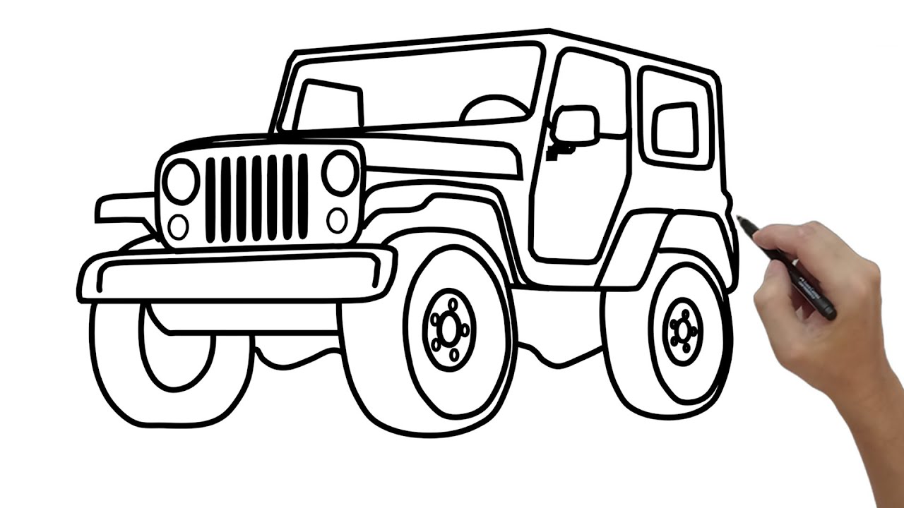 How to Draw a JEEP! Easy Drawing Step by Step for Beginners - YouTube