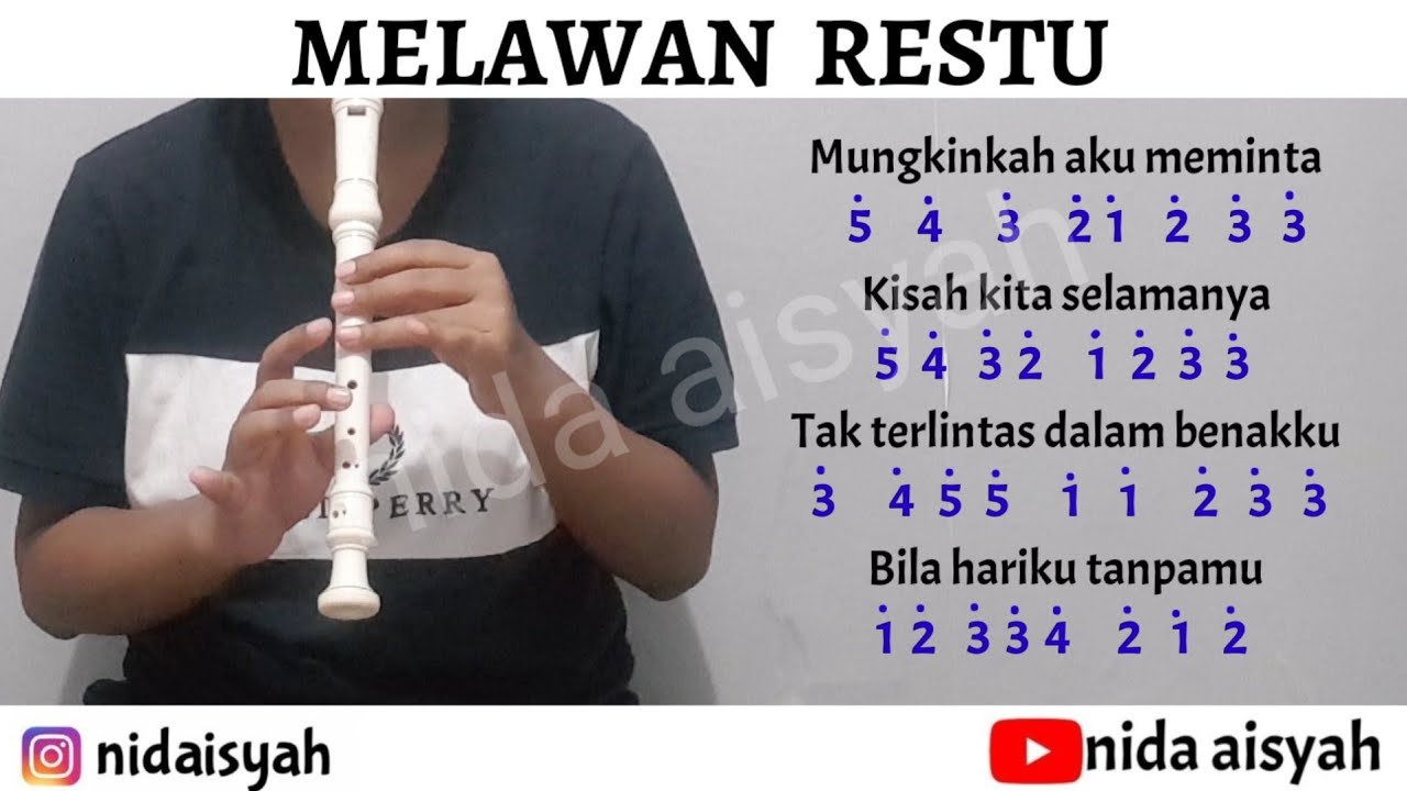 NOT ANGKA RECORDER MELAWAN RESTU | TUTORIAL MUDAH MAIN RECORDER LAGU ...