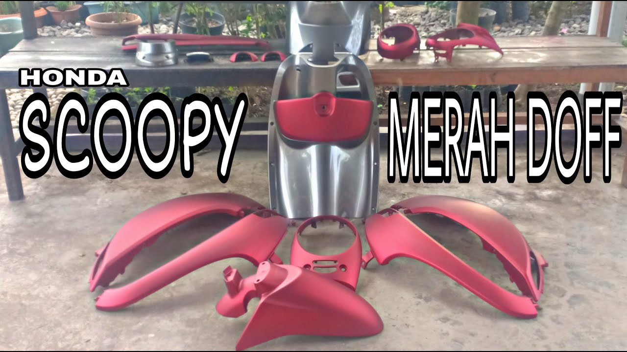 Repaint Honda Scoopy Merah doff - YouTube