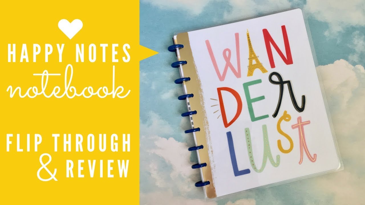 Wanderlust Happy Notes Notebook | Flip Through & Review - YouTube