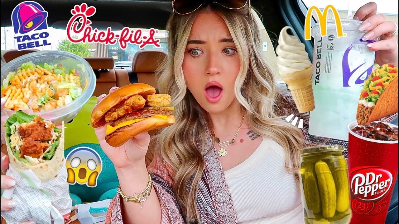 TRYING VIRAL FAST FOOD HACKS FOR 24 HOURS! - YouTube