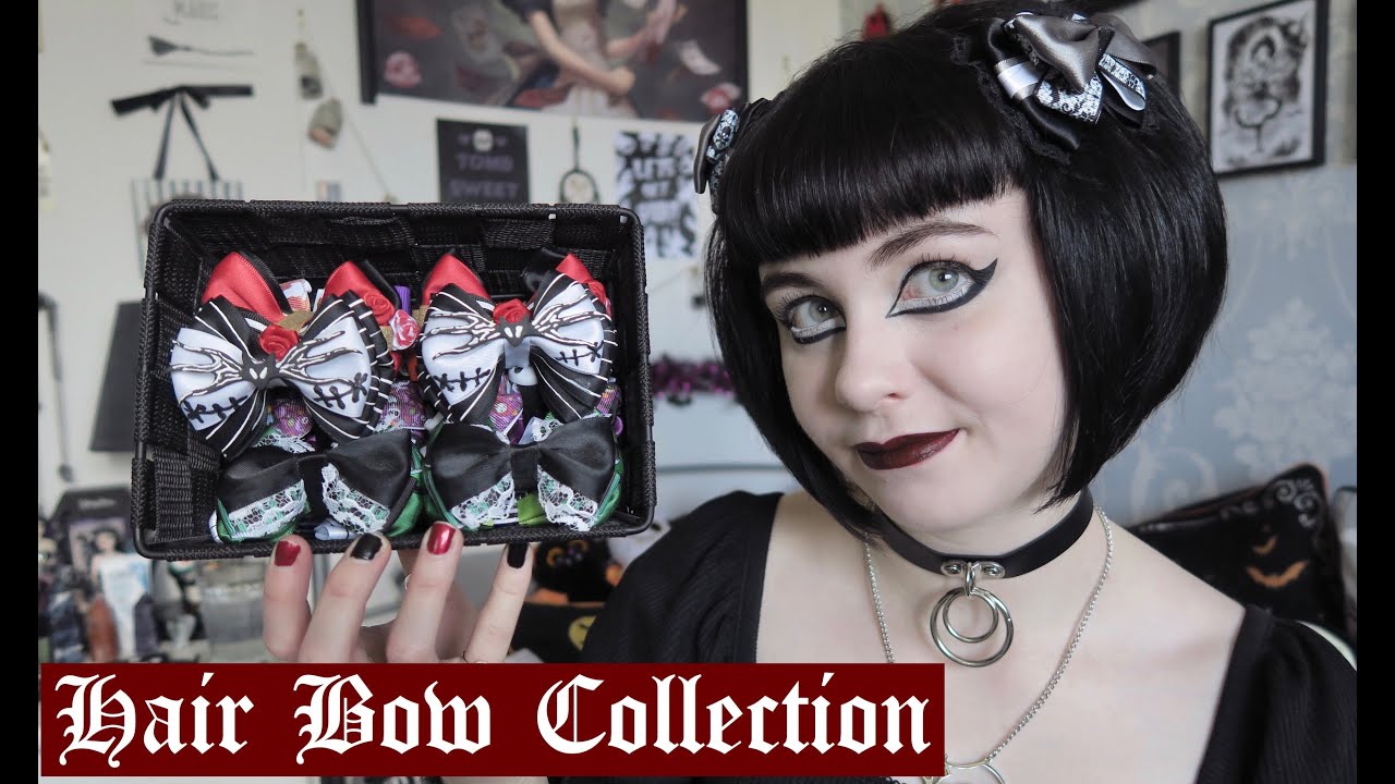 GOTH HAIR BOW COLLECTION - YouTube