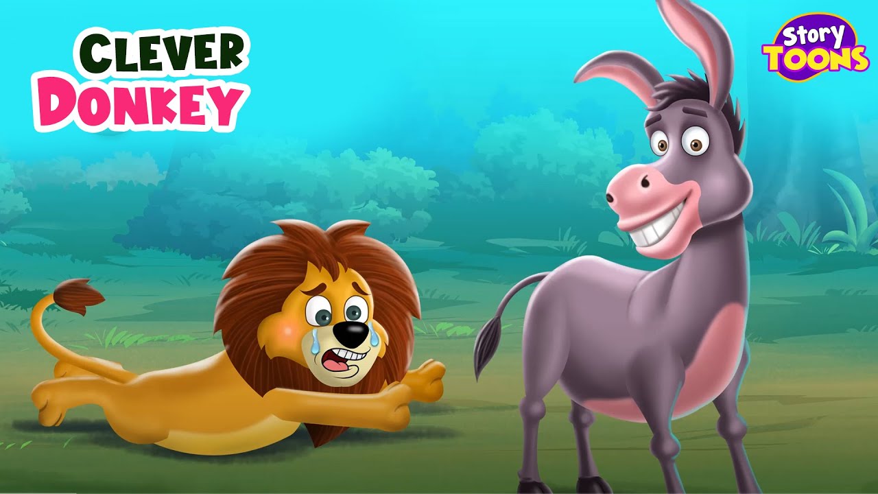 Clever Donkey & Silly Lion l English Moral Story l Latest English ...