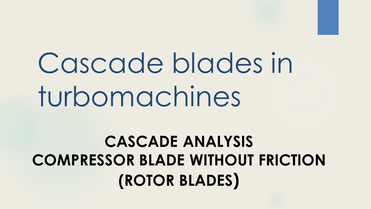 Cascade analysis compressor blade without friction rotor blades - YouTube