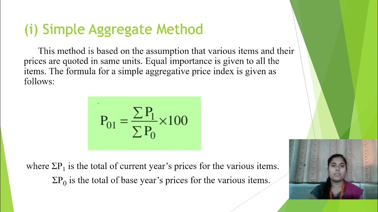 Index Number - Unweighted Index type 1 Simple Aggregate Method - YouTube