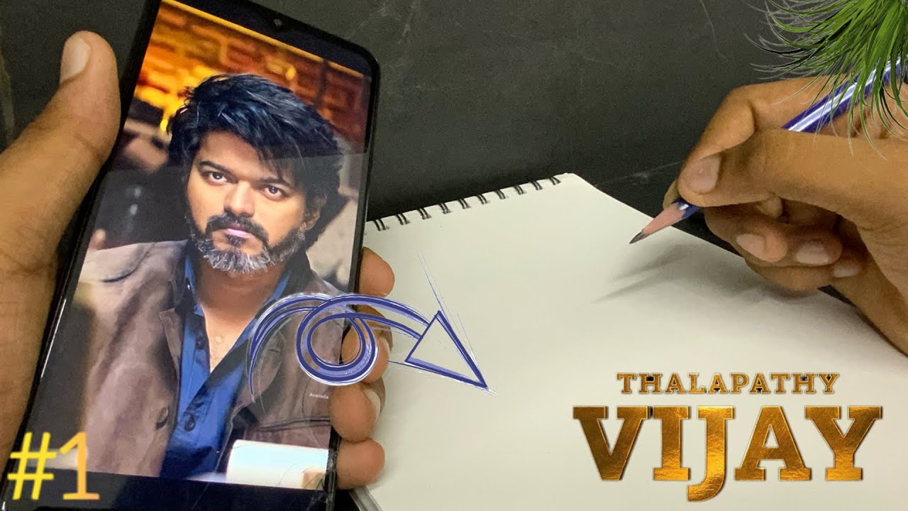 Thalpathy Vijay Drawing 💗| Leo | Outline Tutorial | Step by Step ...