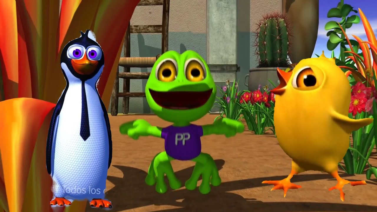 El Sapo Pepe Saltando Alto pero Cara de Pinguino y El Pollito Pio con ...