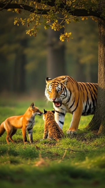 Fox 🐺 and Tiger Cub 🐅 Play - YouTube