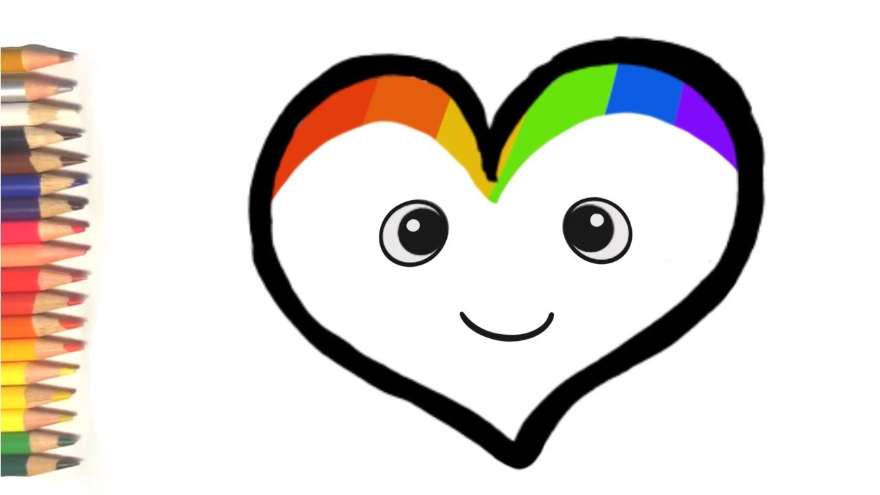 How To Draw A Cute Heart 💛 With Glitter! | Learn Art For Toddlers And ...