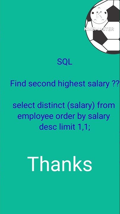 Second Highest salary in SQL - YouTube