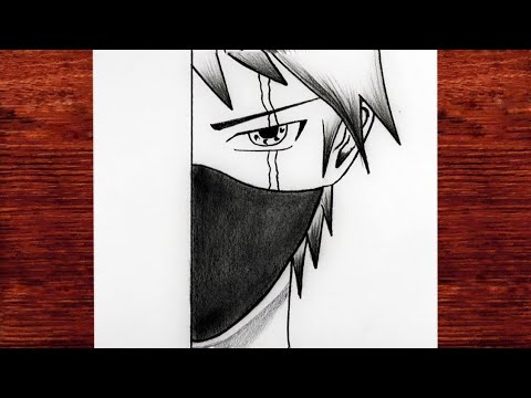 Maskeli Anime Erkek Çizimi / Karakalem Kolay Anime Çizimleri / How to Draw  Ninja Boy / M.A Çizim