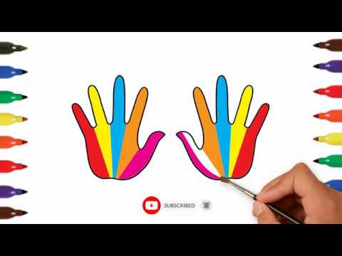 Hand Coloring Pages | Hand Painting | Learn Colors - YouTube