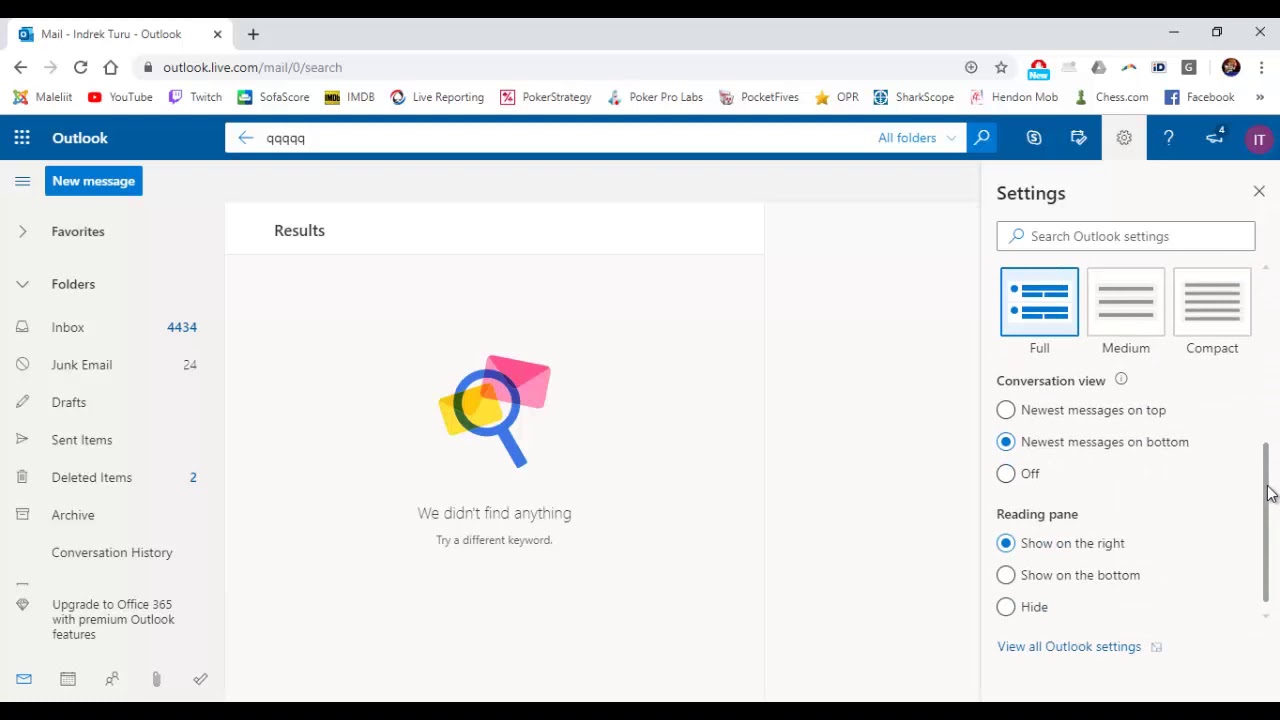 How to view Outlook Live mailbox storage - YouTube