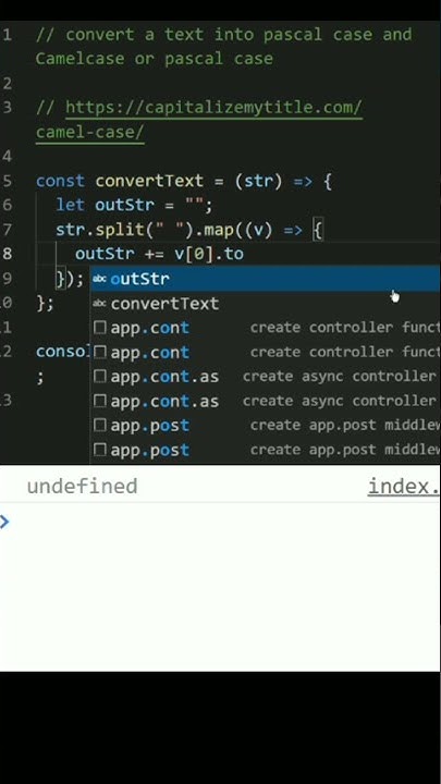 convert a string into 🐫(camel) and pascal case || JavaScript Challenges #Shorts - YouTube