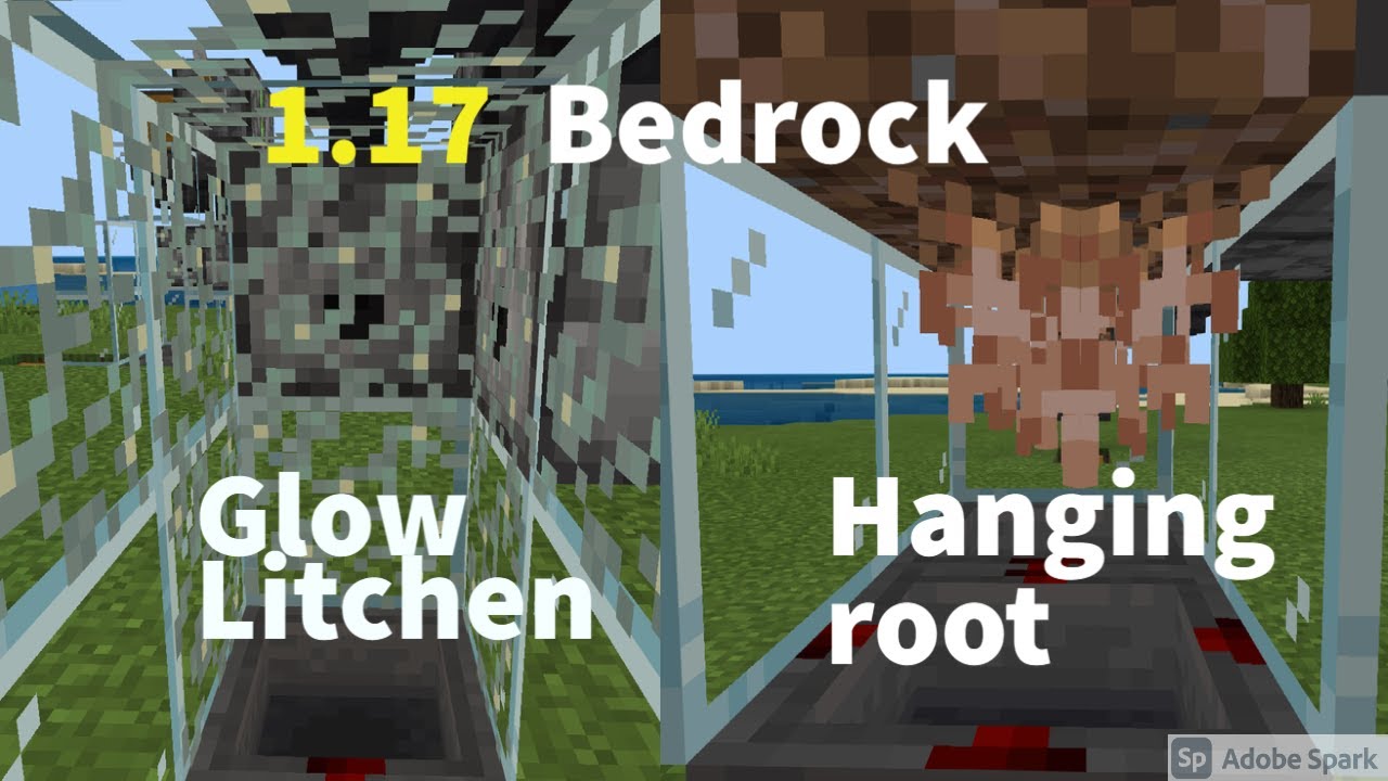 Glow Lichen, Hanging root farm: Minecraft Bedrock 1.17 [Easy] - YouTube