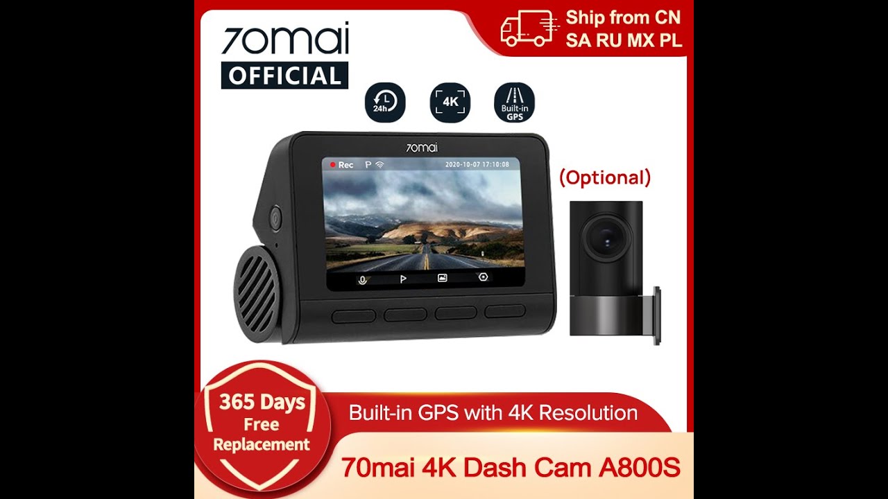 Review 70mai 4K Dash Cam A800S GPS ADAS 140°FOV Camera DVR Monitor 2025 ...