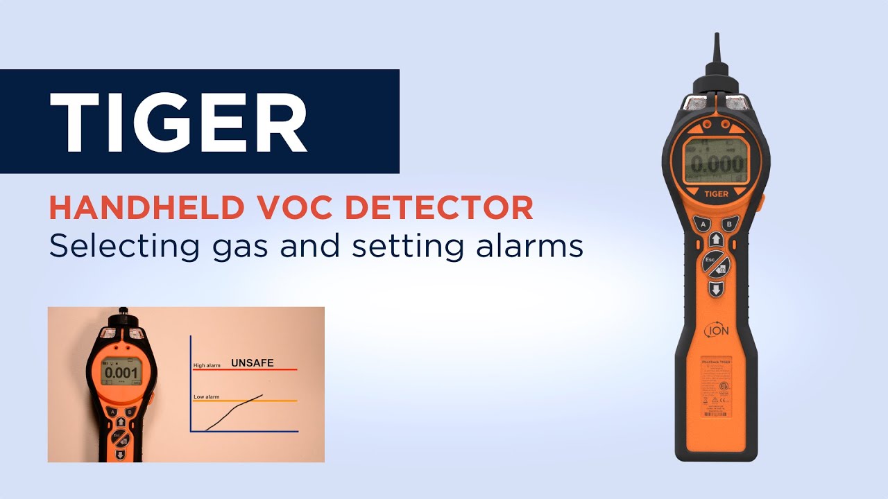 How to select gases and alarms on Tiger handheld VOC detectors - YouTube