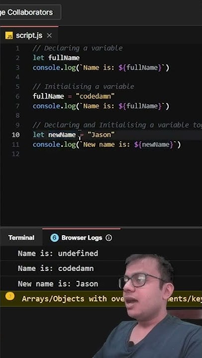 Declare And Initialize Variables With Let Javascriptš„ Javascriptshorts Youtube