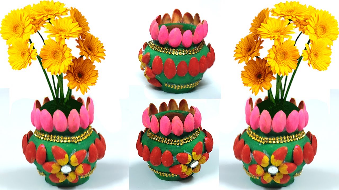 How To Make Flower Pot | How To Make Matki Decoration | Matki ki ...