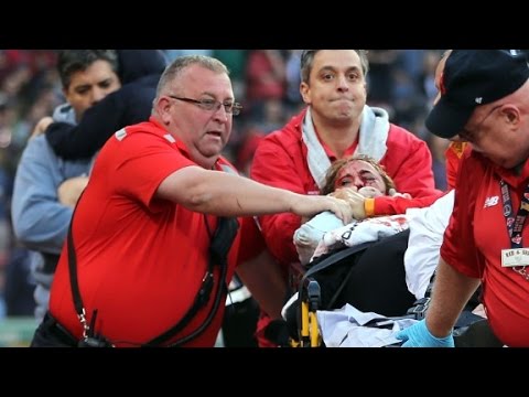 Fan hit in head by broken bat
