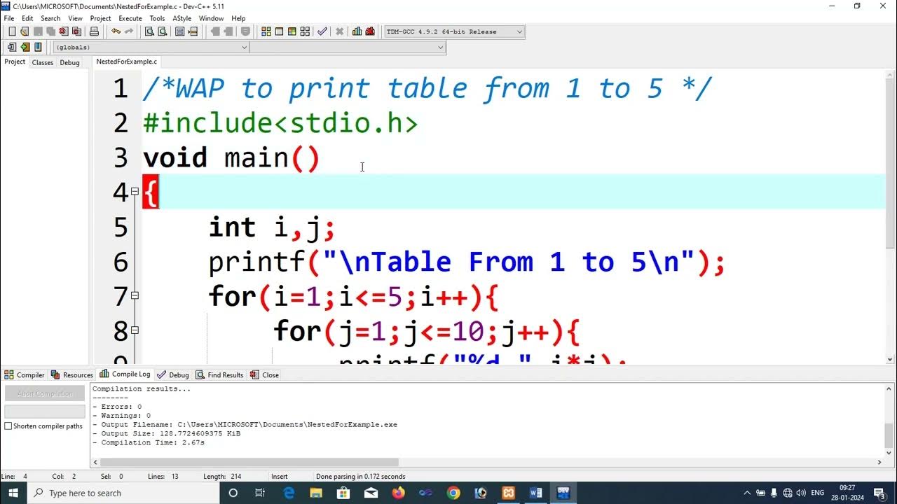 Nested For loop Theory Explanation With Example - YouTube
