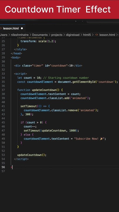 Creating a Countdown Timer with HTML & CSS #shortfeed #coding #css3 #short #shorts #css3 - YouTube