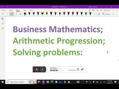 Business Mathematics : - ( Arithmetic Progression; Solving problems ) - 67. # ...