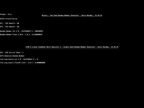 2 Seed And 1 Seed Random Number Generators - Source Code And Demo - YouTube