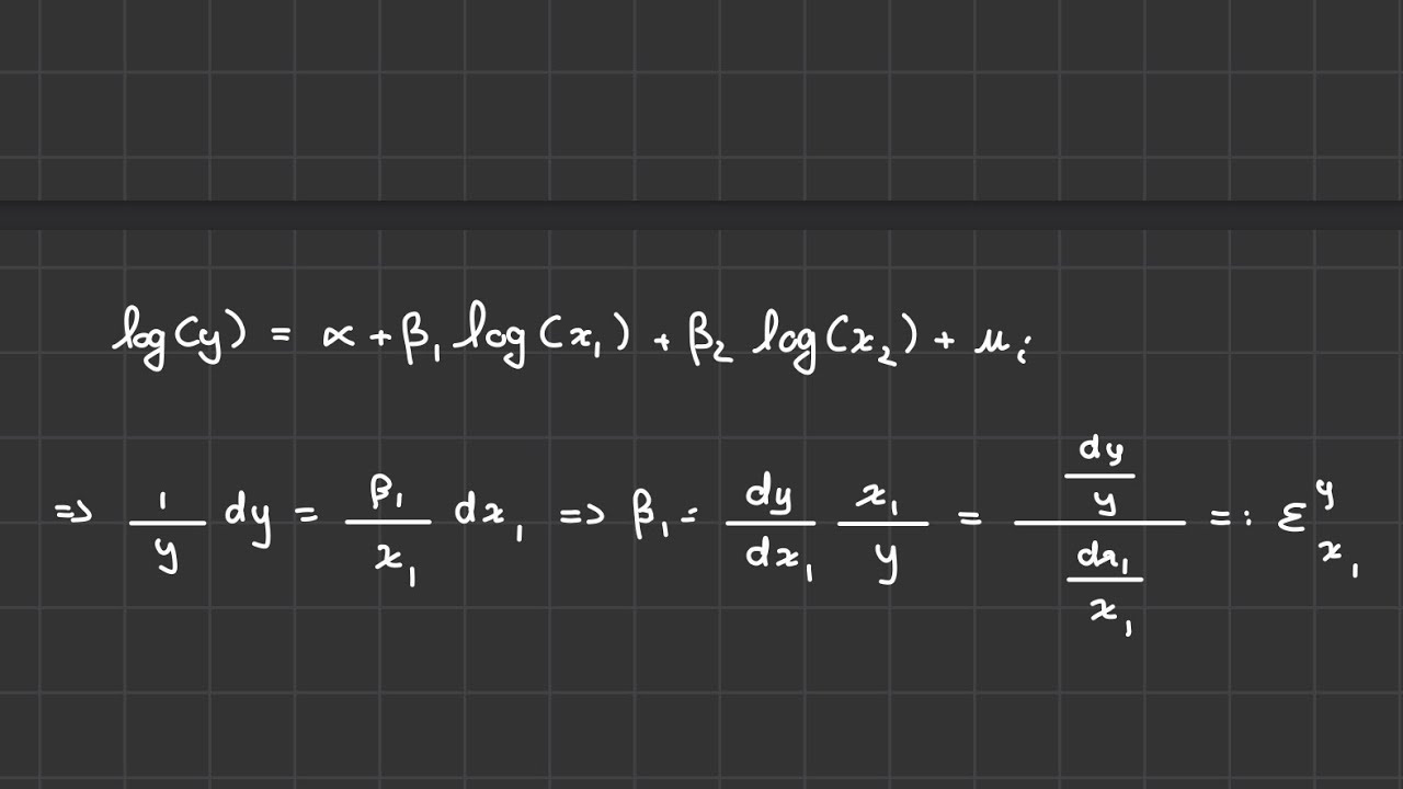 Interprétation des paramètres dans le modèle log-log - YouTube