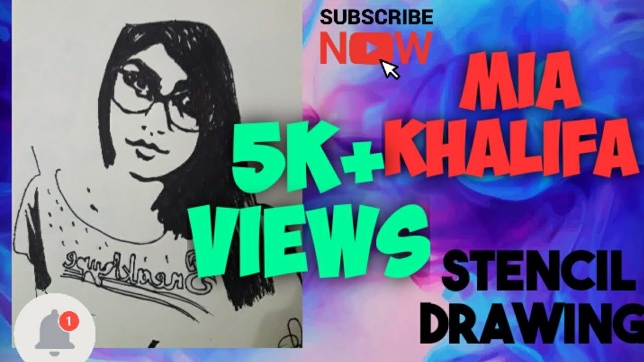 Mia khalifa stencil drawing | mia khalifa | Drawing | Time lapse | # ...