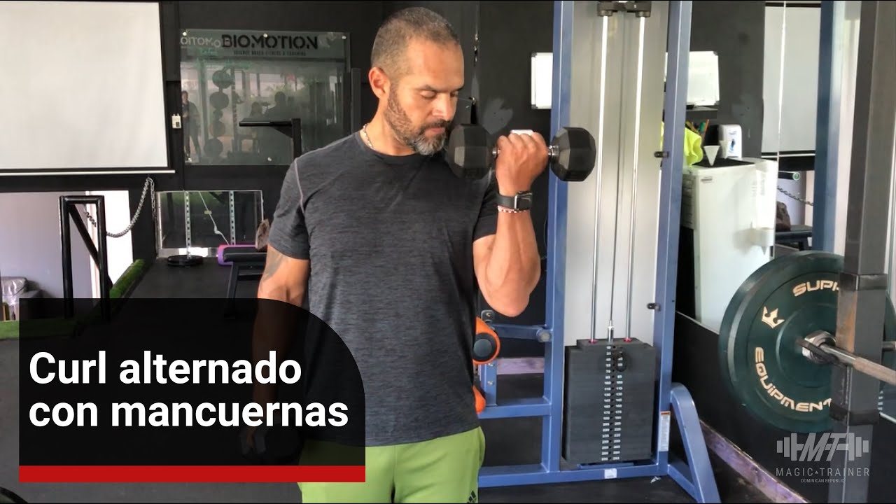 CURL ALTERNADO CON MANCUERNAS - YouTube