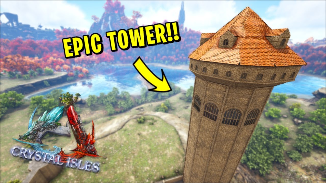 ARK: Crystal Isles - Fantasy Castle Tower (Speed Build) - YouTube