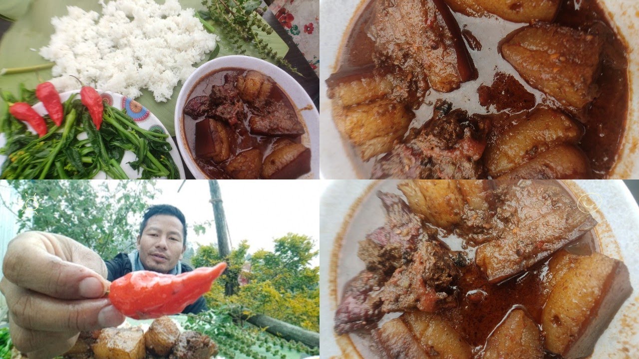 Eating Most Popular Ao Naga dish Anishi with Smoked Pork||Mukbang North ...