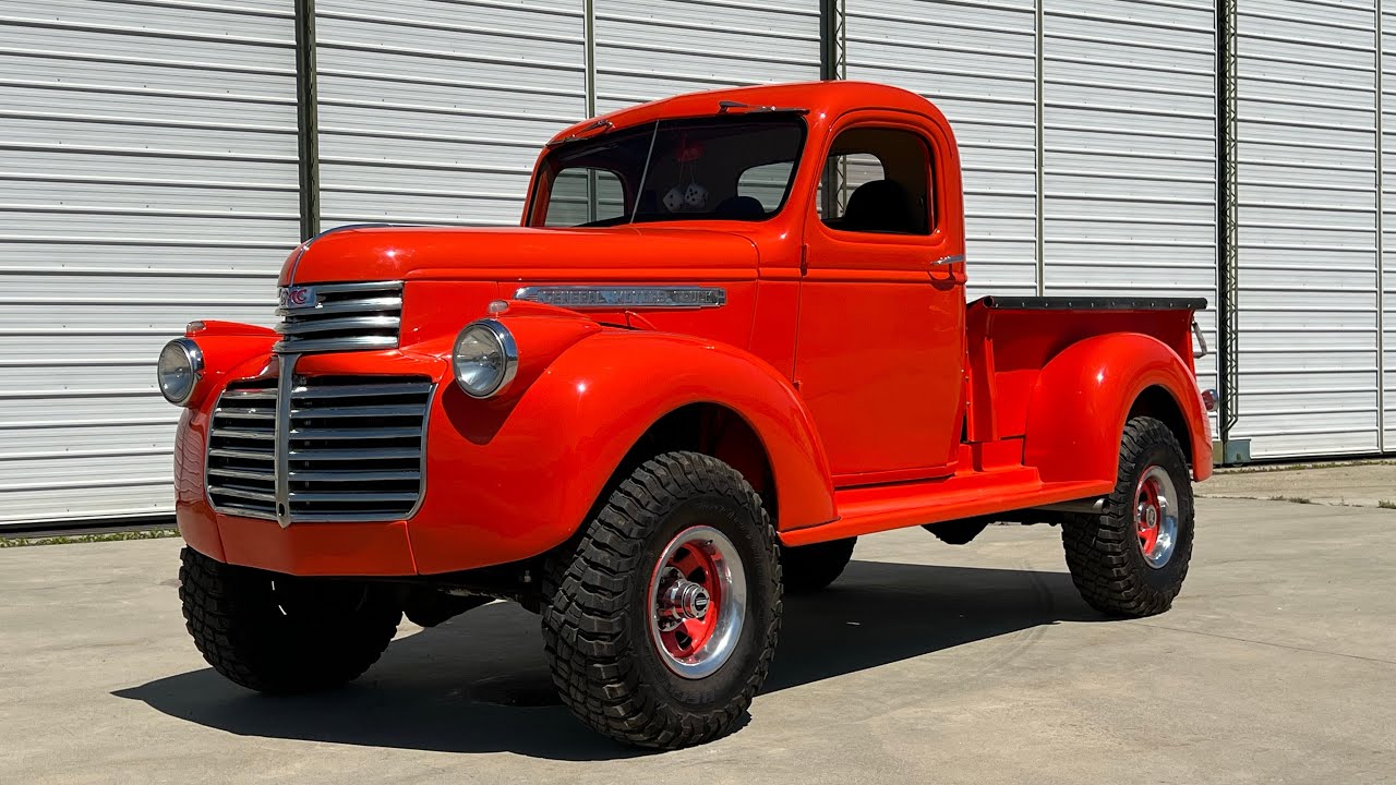 1942 GMC 4x4 Pickup Truck in Hugger Orange - YouTube