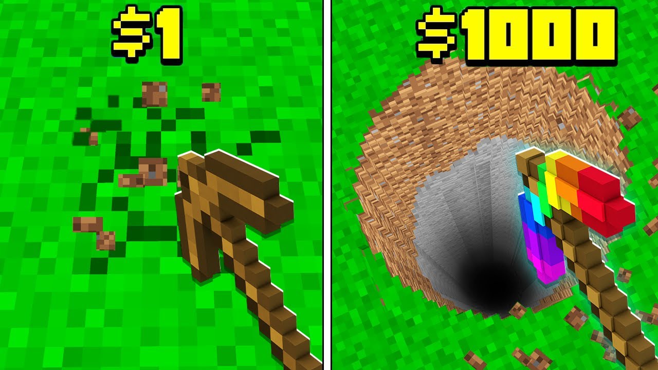 1 TL KAZMA VS 1000 TL KAZMA 😱 - Minecraft - YouTube