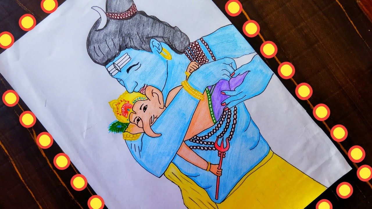 How to draw lord shiva & ganesh drawing. // simple pencil drawing ...