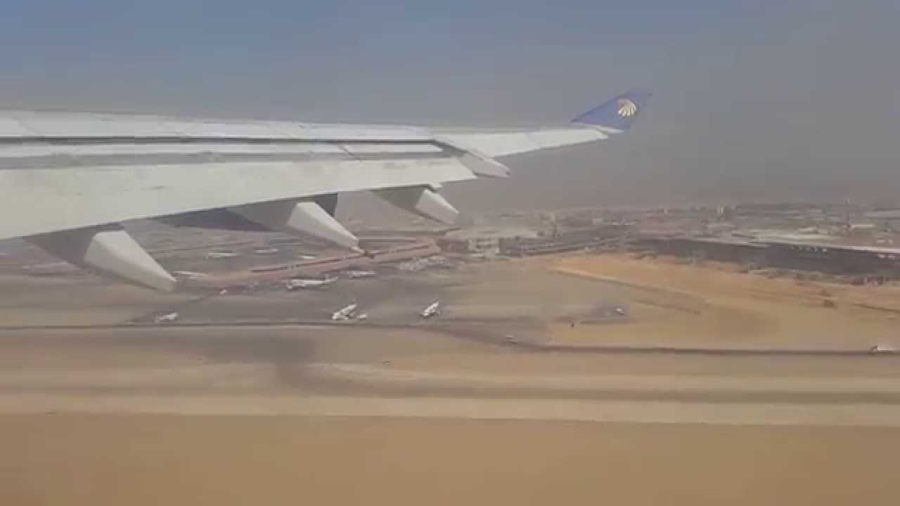 Egyptair A340-200 Takeoff from Cairo - Window View - YouTube