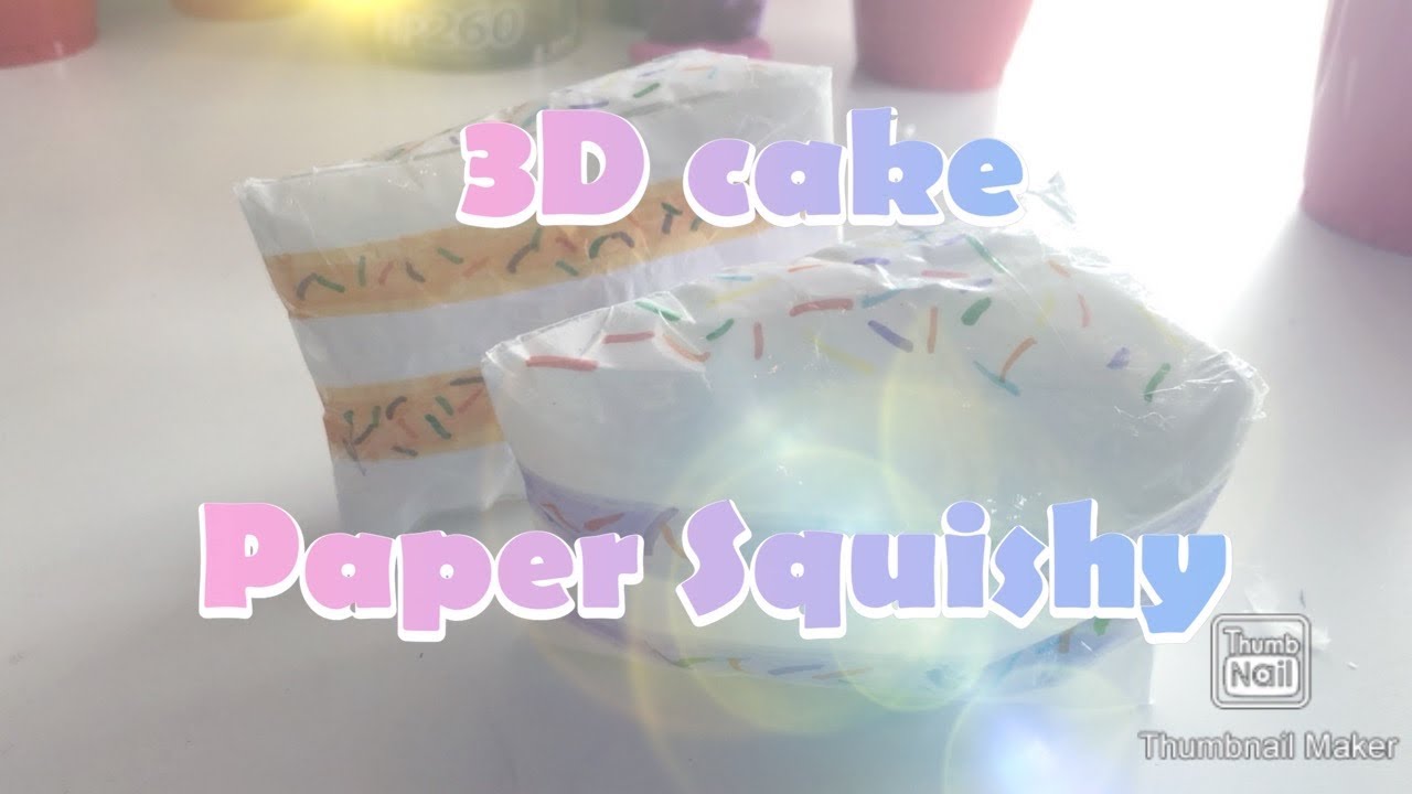 How to make a 3D cake paper squishy. - YouTube