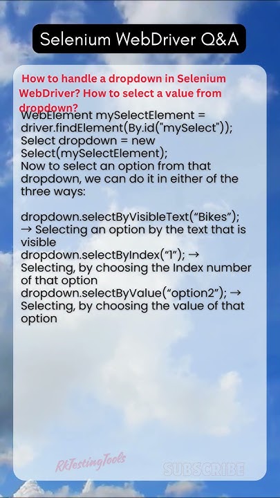 How To Handle A Dropdown In Selenium Webdriver How To Select A Value