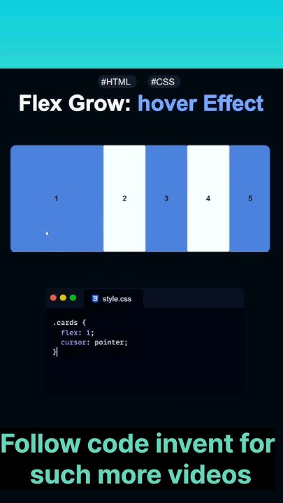 Learn Flex Grow Hover Effect In Css Css Codeinvent Coding Developer Youtube