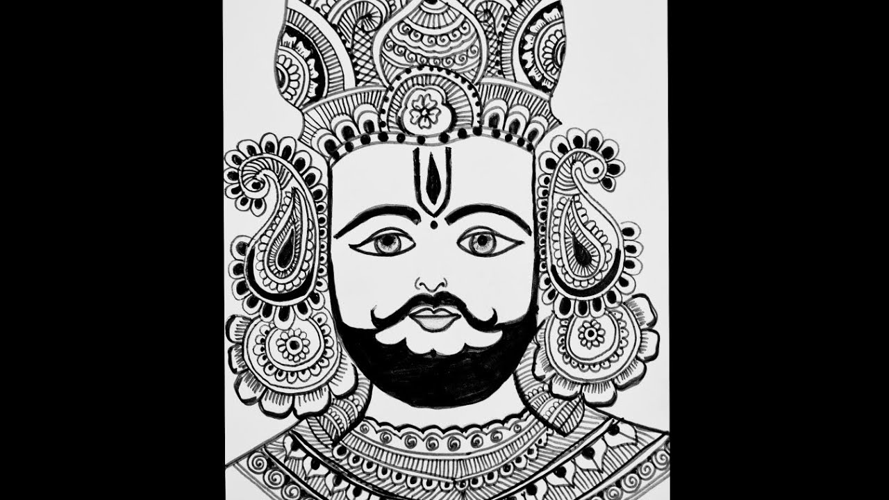 Khatu Shyam Baba ji Drawing 🙏🏻🥰 // Mandala Art // Beginner // Easy ...