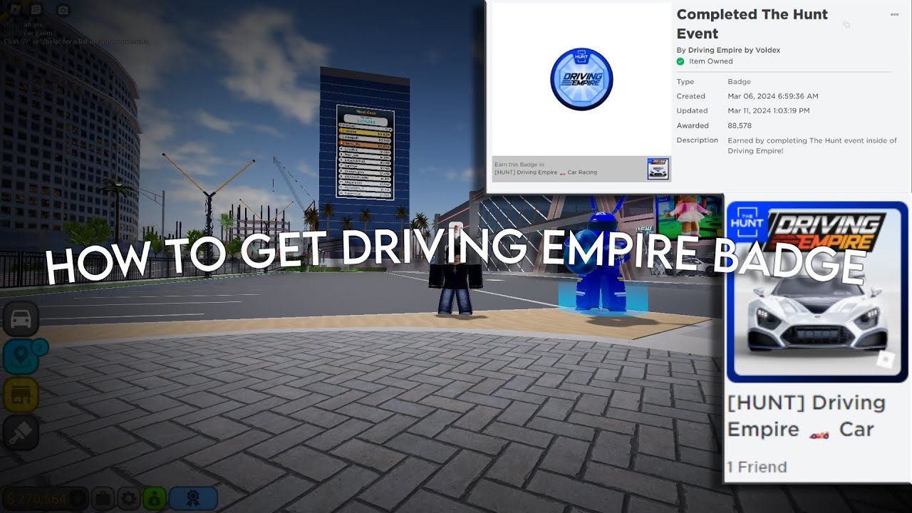 How to get the Driving Empire Badge┃Roblox The Hunt Event - YouTube