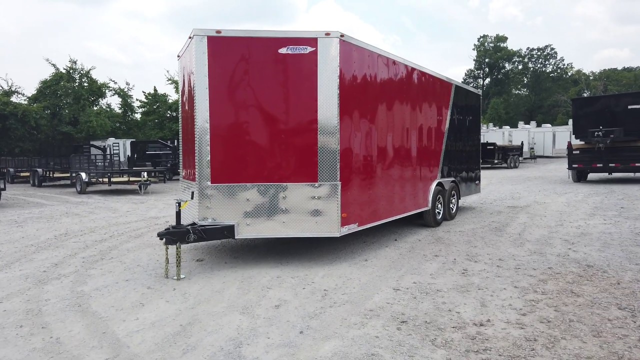 Enclosed Trailer 8.5'x22' Red & Black - Car Hauler - YouTube