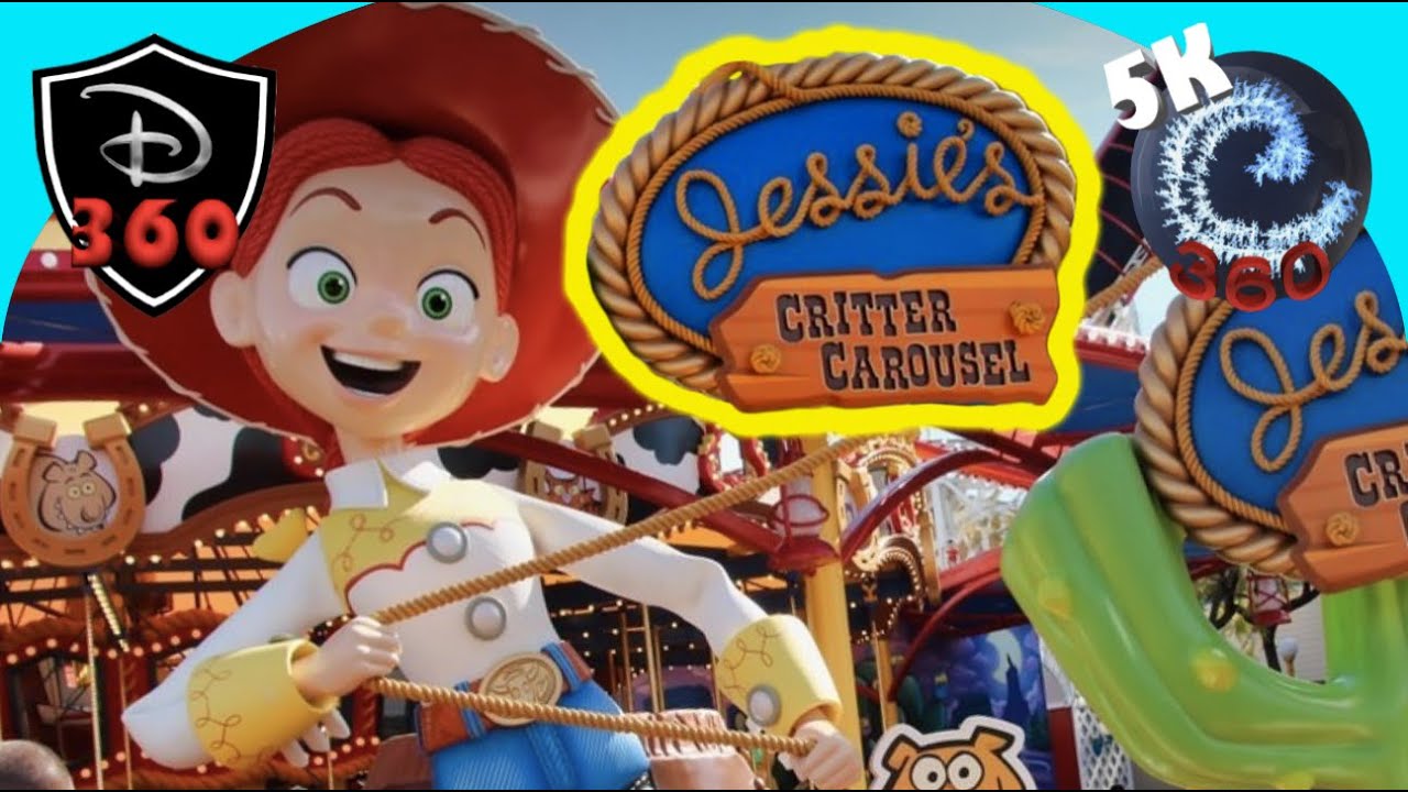 Jessie's Critter Carousel 360 FULL RIDE Disneyland California Adventure ...
