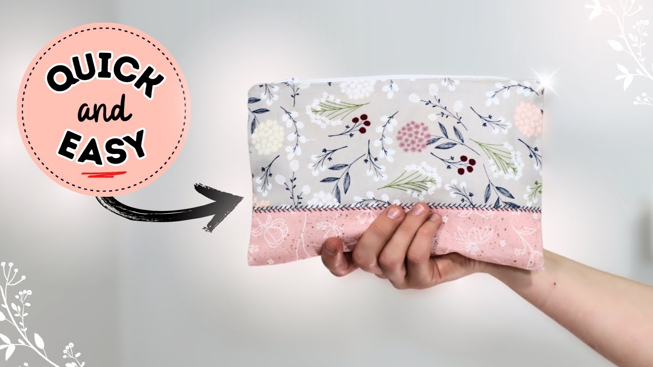 HOW TO sew a SUPER EASY zipper pouch? Step-by-step tutorial - YouTube