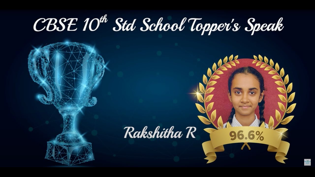 School Topper in 10th Std CBSE Exam, Chitrakoota School, Bangalore ...